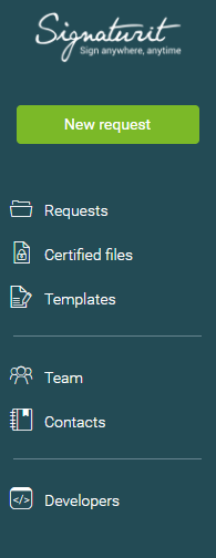 Dashboard's overview – Signaturit