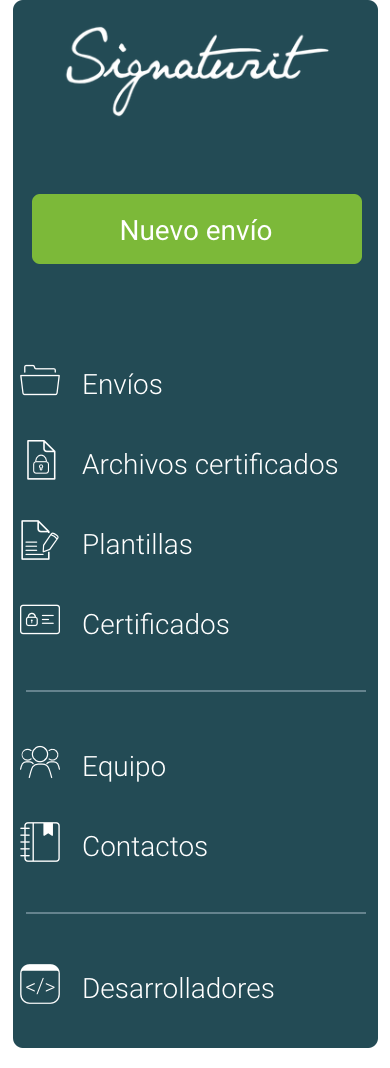 Vista general del dashboard – Signaturit