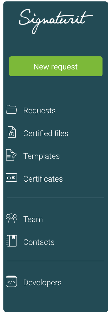 Dashboard's overview – Signaturit